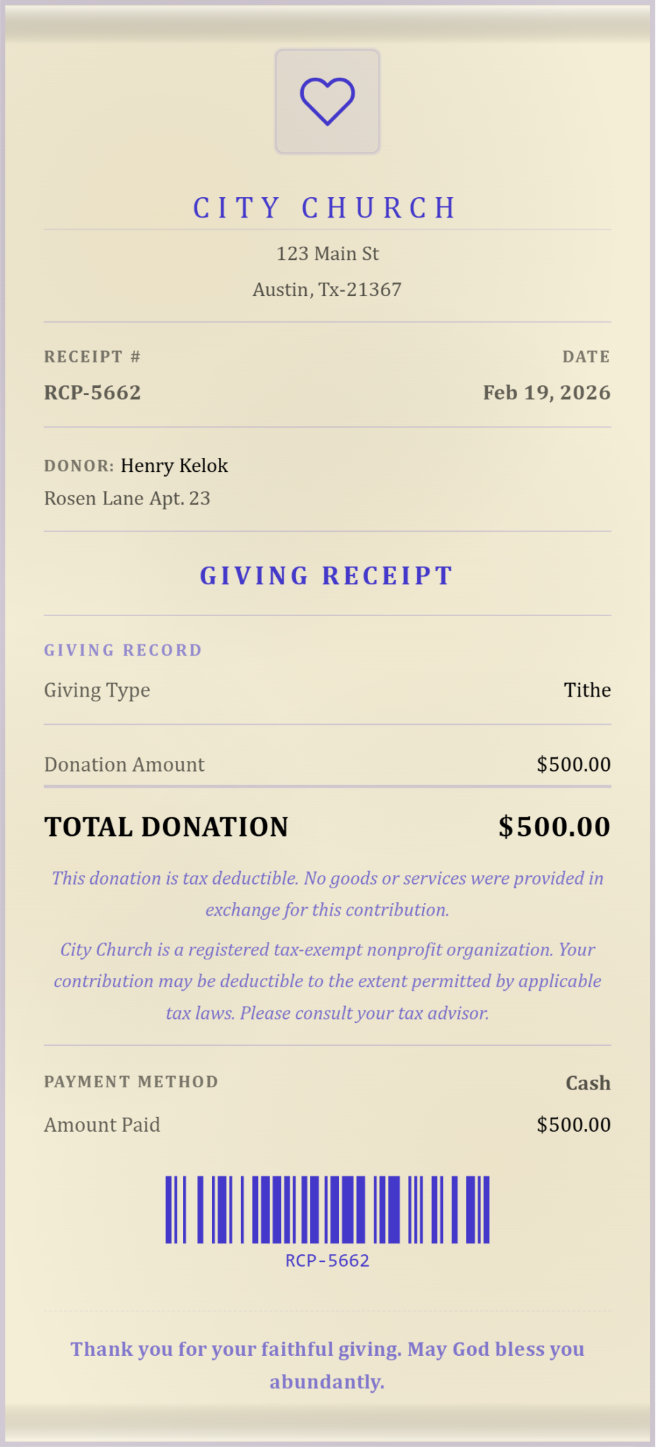 Free Donation Receipt Template — Tax Compliant & Printable