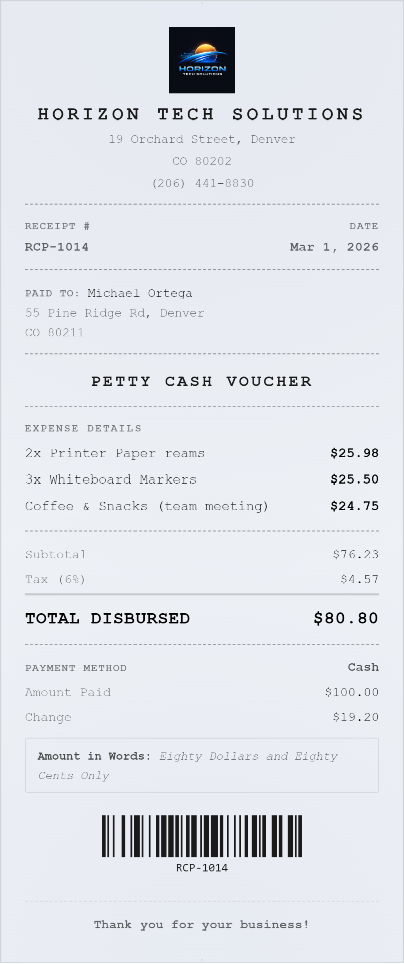 Free Cash Receipt Template — Printable & Instant Download