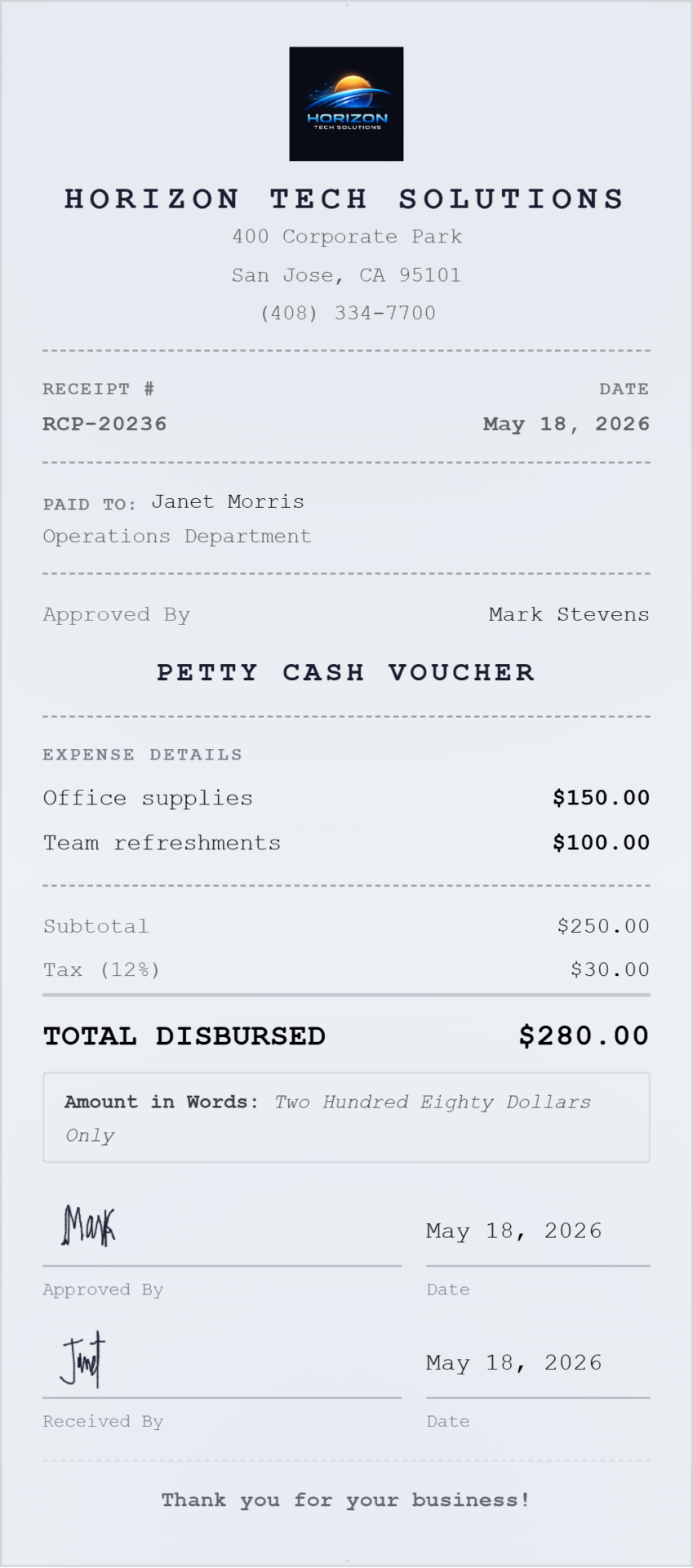 Free Petty Cash Receipt Generator — Petty Cash Voucher PDF ...
